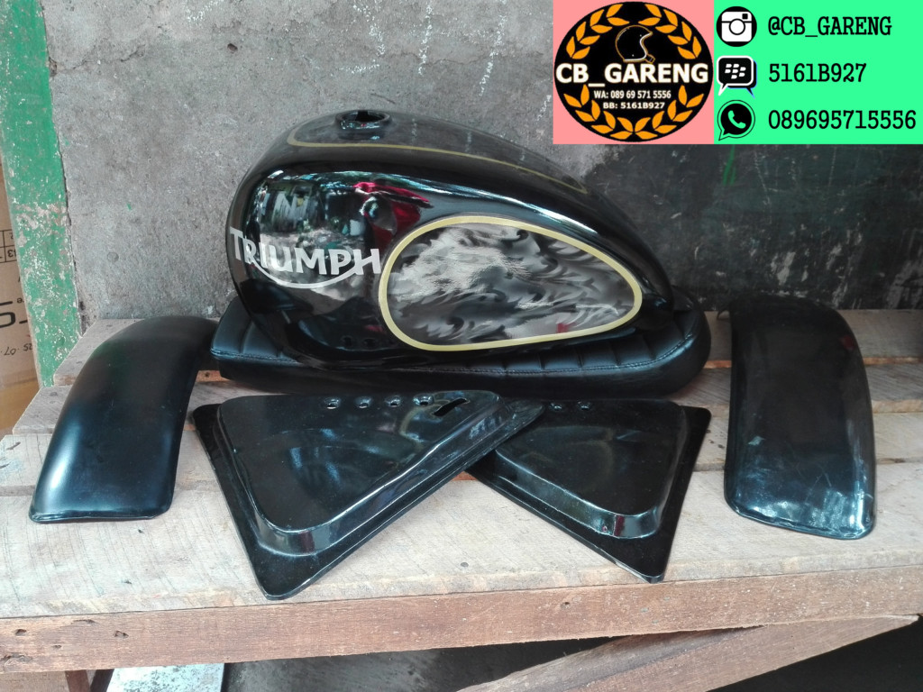 Tangki Japstyle Hitam Silver - Design TERBARU